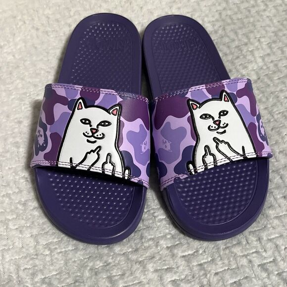 Ripndip | Shoes | Ripndip Lord Nermal Cat Slide Sandals Purple Camo ...